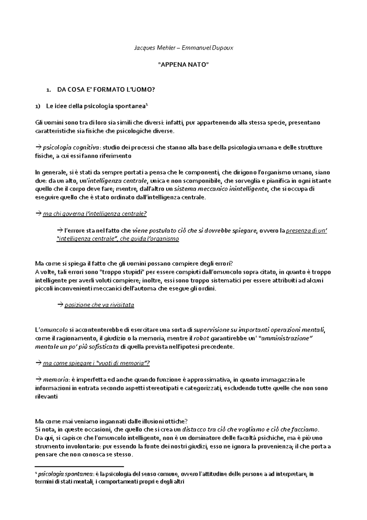 Appena nato, Jacques Mehler – Emmanuel Dupoux - Jacques Mehler Emmanuel ...