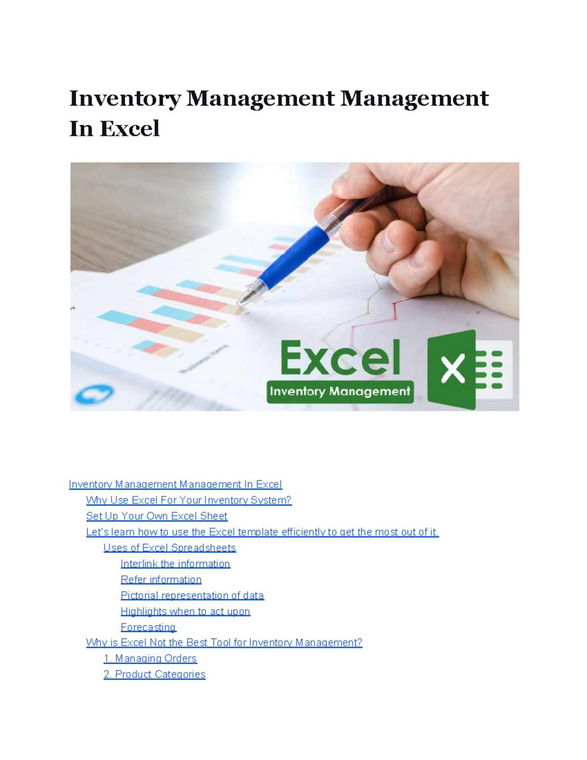 Inventory Management Management In Excel - Inventory Management ...