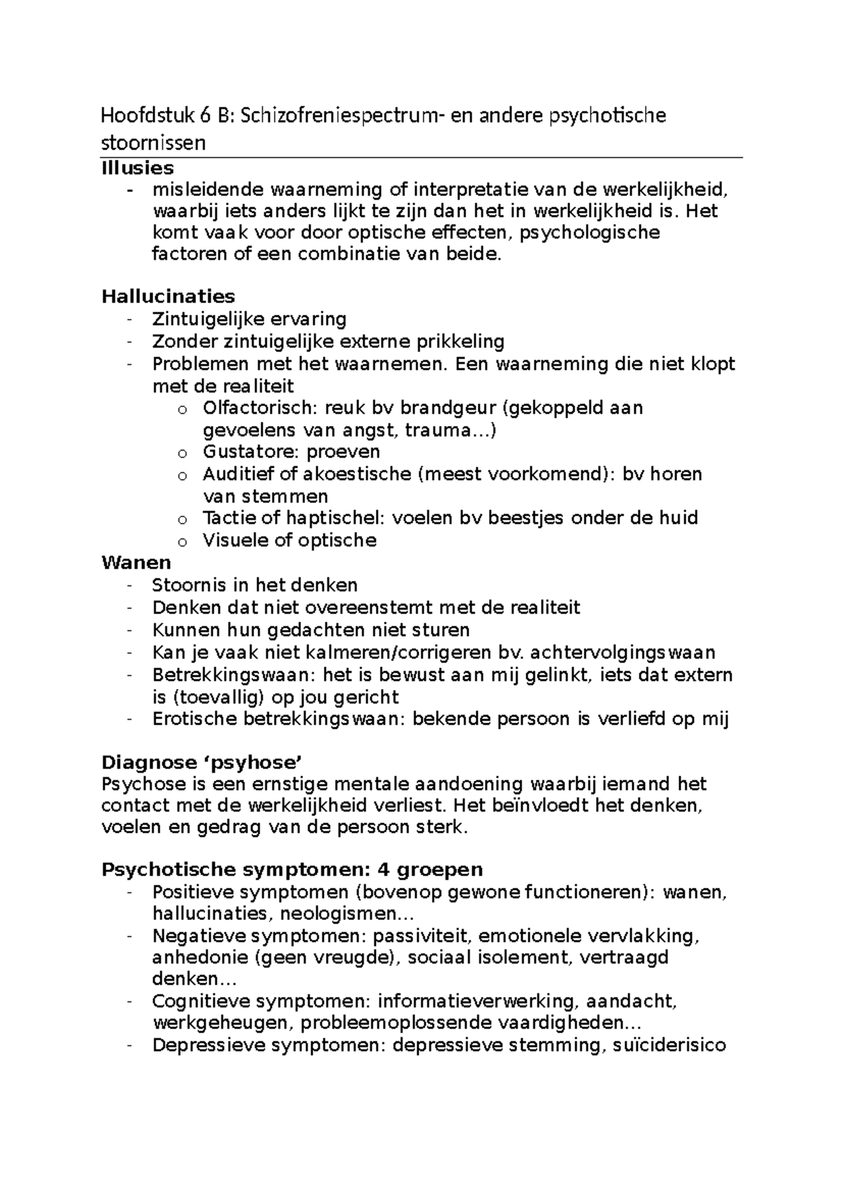 Sv hdstk 6 b - Samenvatting kwaliteit van leven bij mensen met een psychische kwetsbaarheid ...