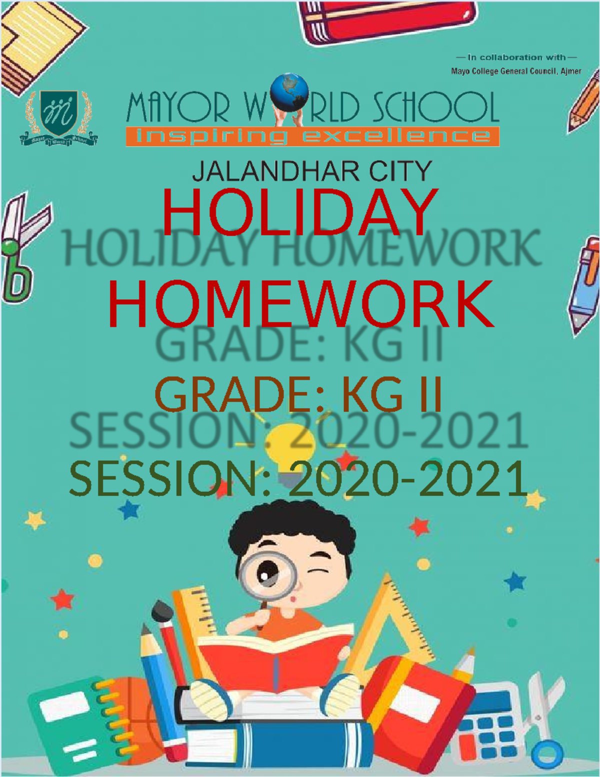 Summer Holiday HW for KG II 23rd April 2020 - HOLIDAY HOMEWORK GRADE ...