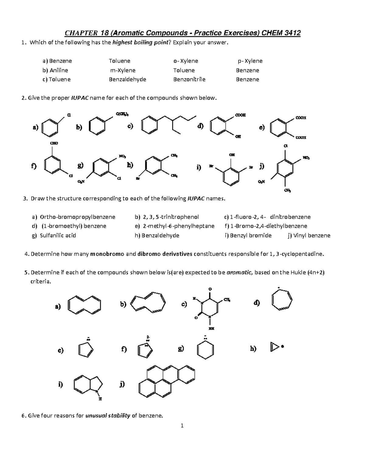 Ch. 18 Practice Worksheet 1 (2) - 1. Which of the following has the ...