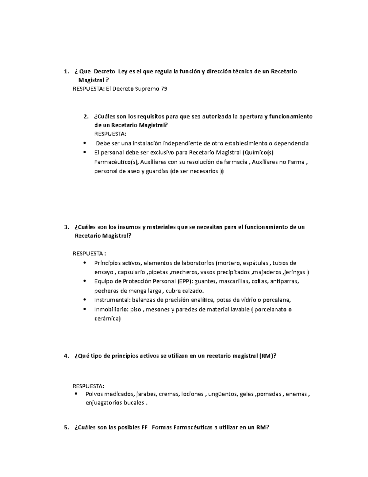 Puntos basicos de recetario magistral - 1. ¿ Que Decreto Ley es el que ...
