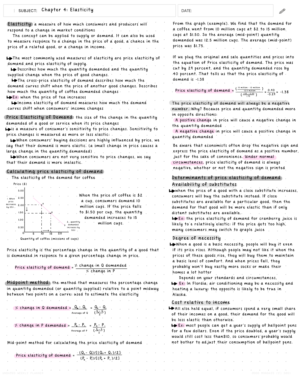 Chapter 4 Elasticity - Professor: Zhuolin Li He is lecture heavy - 2 0 ...