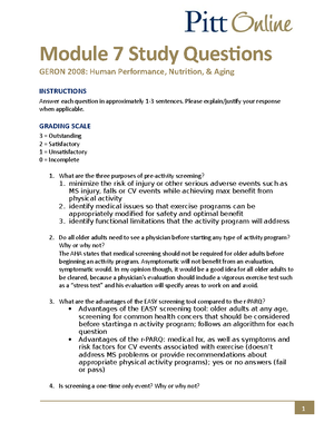 Module 12 Study Questions Answered - Module 12 Study Questions GERON ...