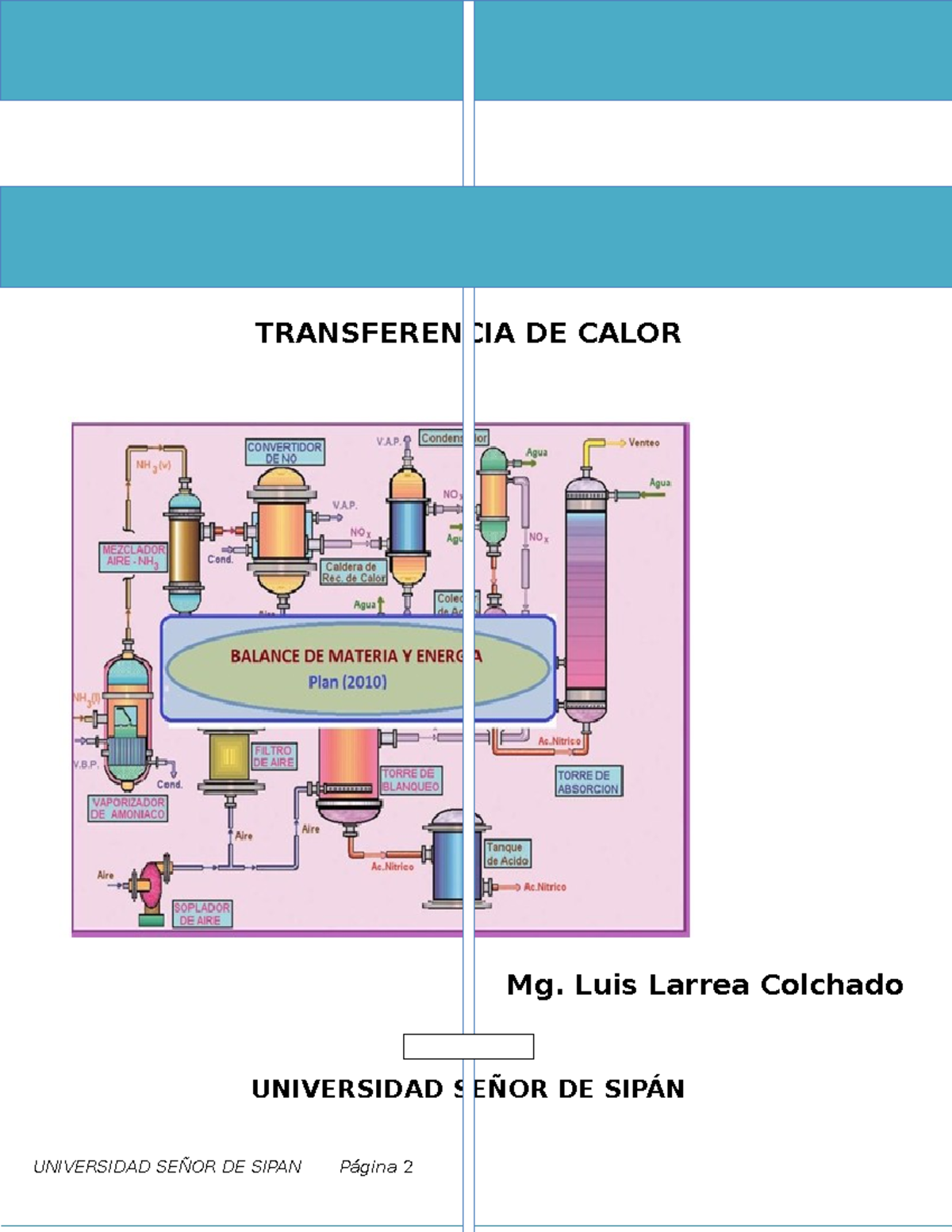 Balance DE Energia Transferencia DE CALO - BALANCE DE ENERGIA ...