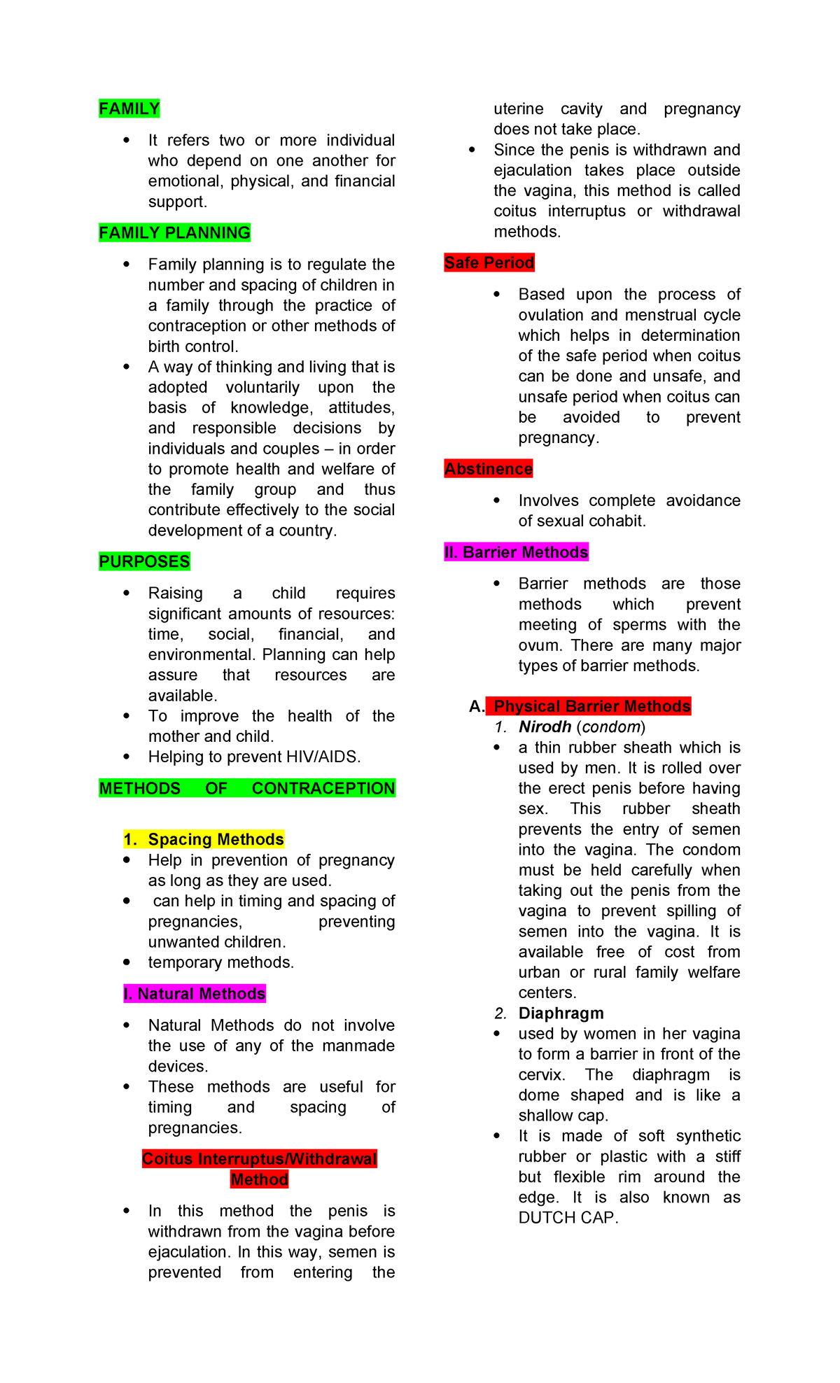 Family Planning - FAMILY It refers two or more individual who depend on ...