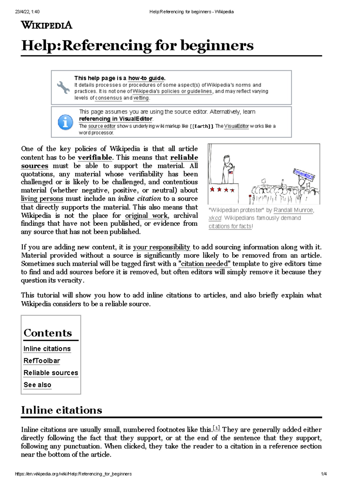 Help Referencing for beginners - Wikipedia - "Wikipedian protester" by ...