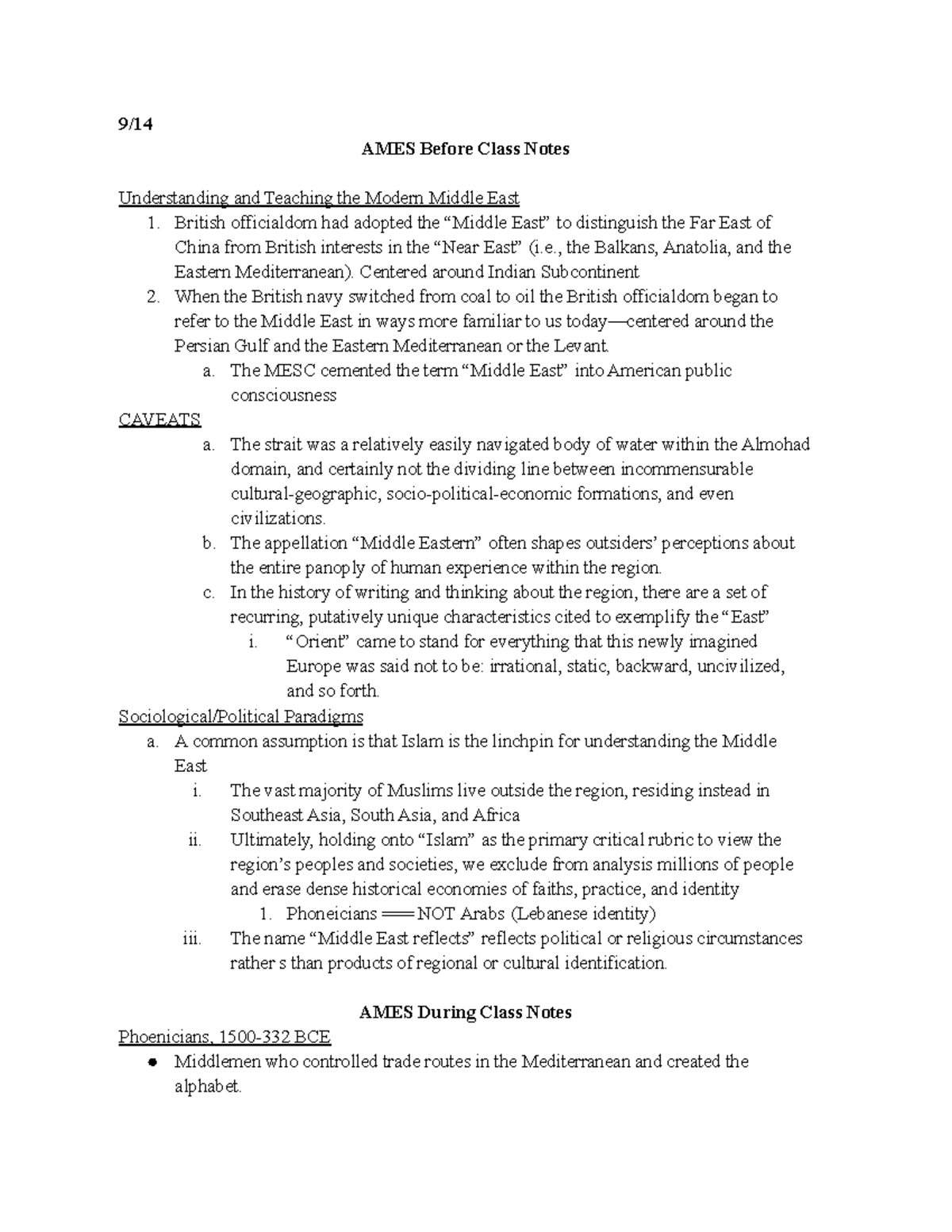 AMES Notes - 9/ AMES Before Class Notes Understanding and Teaching the ...