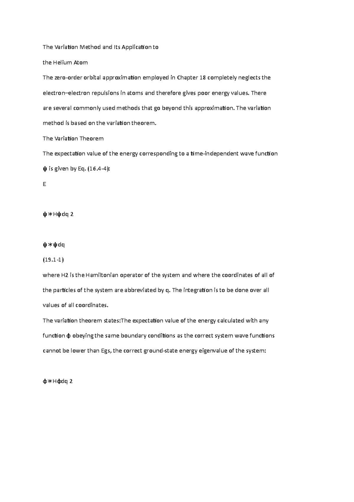 The Variation Method And Its Application To There Are Several Commonly Used Methods That Go