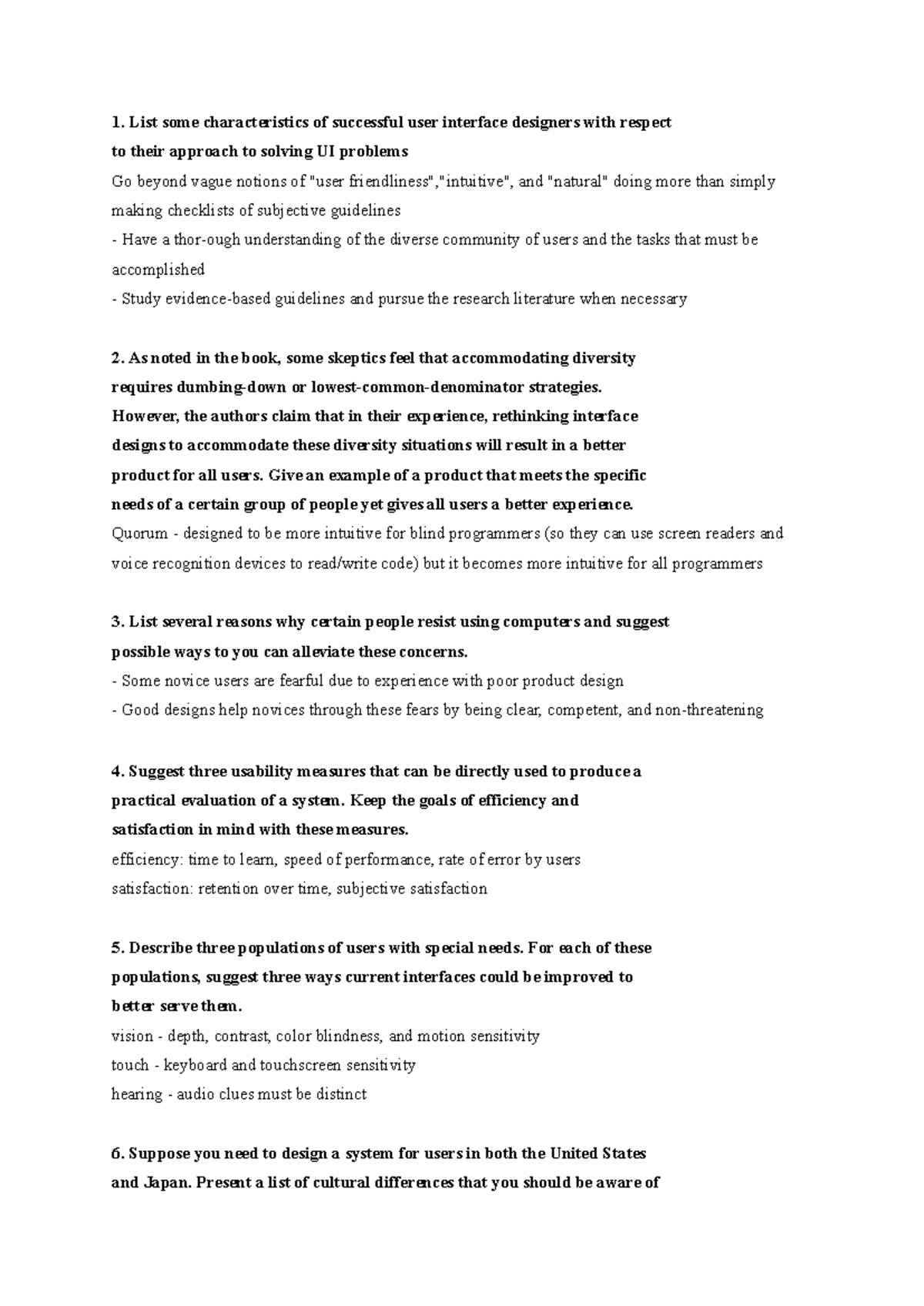 HCI Practical 1 - Human Computer Interaction - List some ...