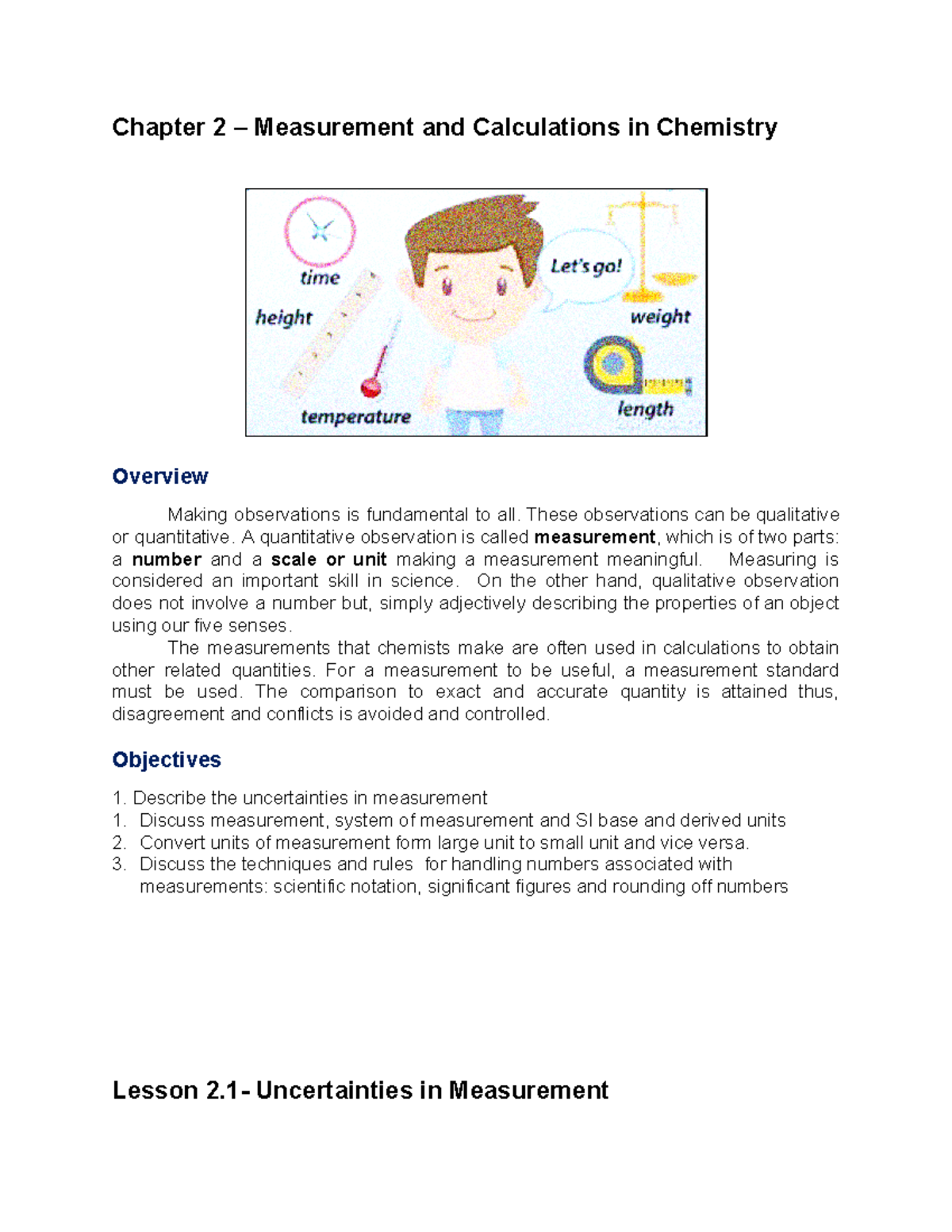 S- Chapter 2-Measurement Complete Latest - Chapter 2 – Measurement and ...