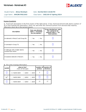 Worksheet 1 - Practice Sets - Worksheet - Worksheet Student Name ...
