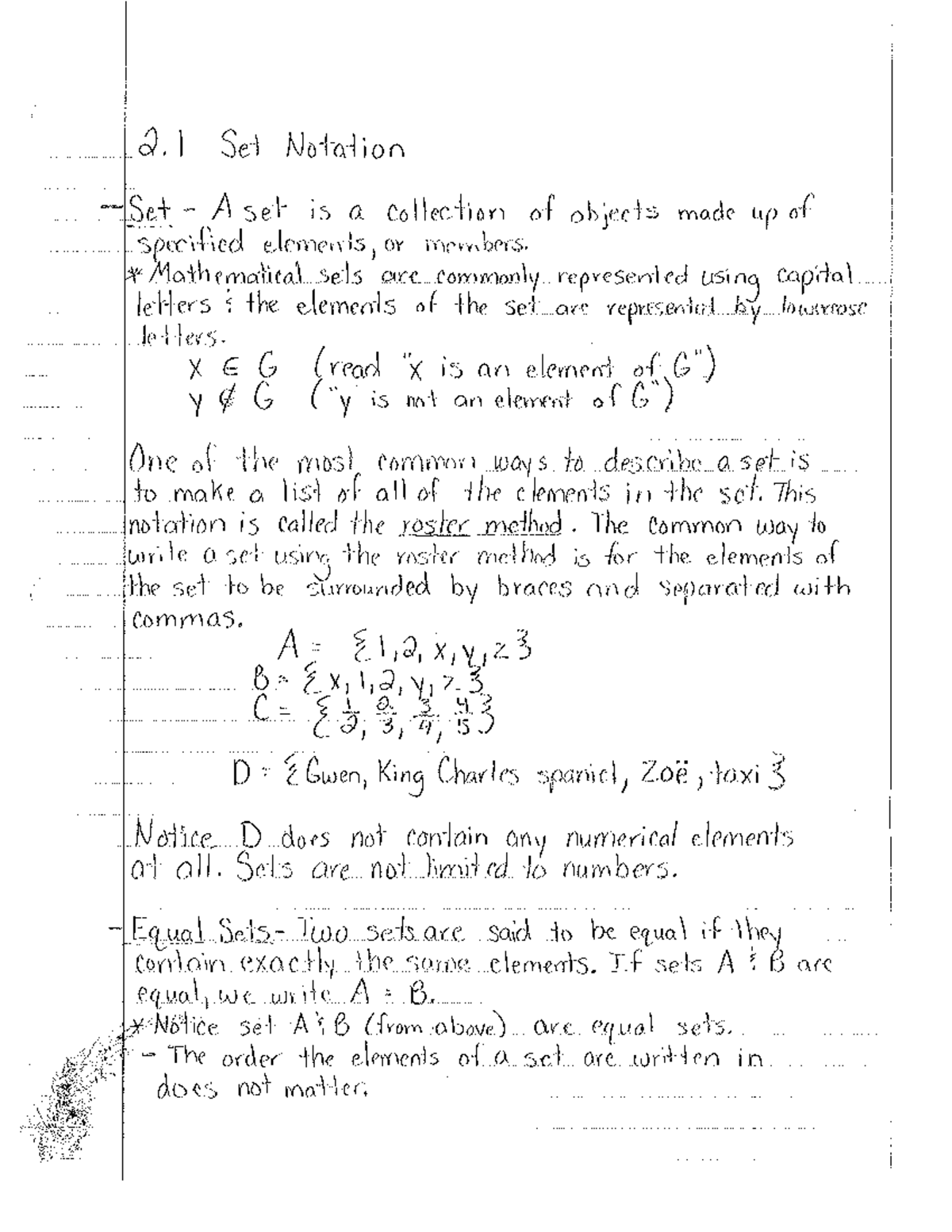 2.1 Set Notation - Lecture notes 2.1 - MS 110 - Studocu