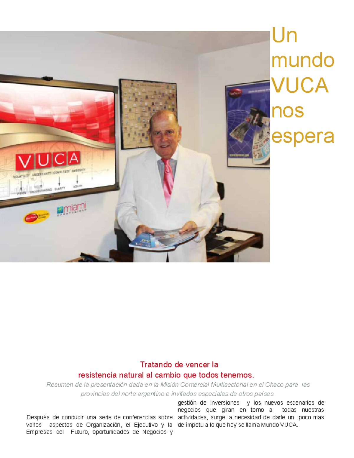 Mundo vuca - 1 Un mundo VUCA nos espera ####### Tratando de vencer la ...
