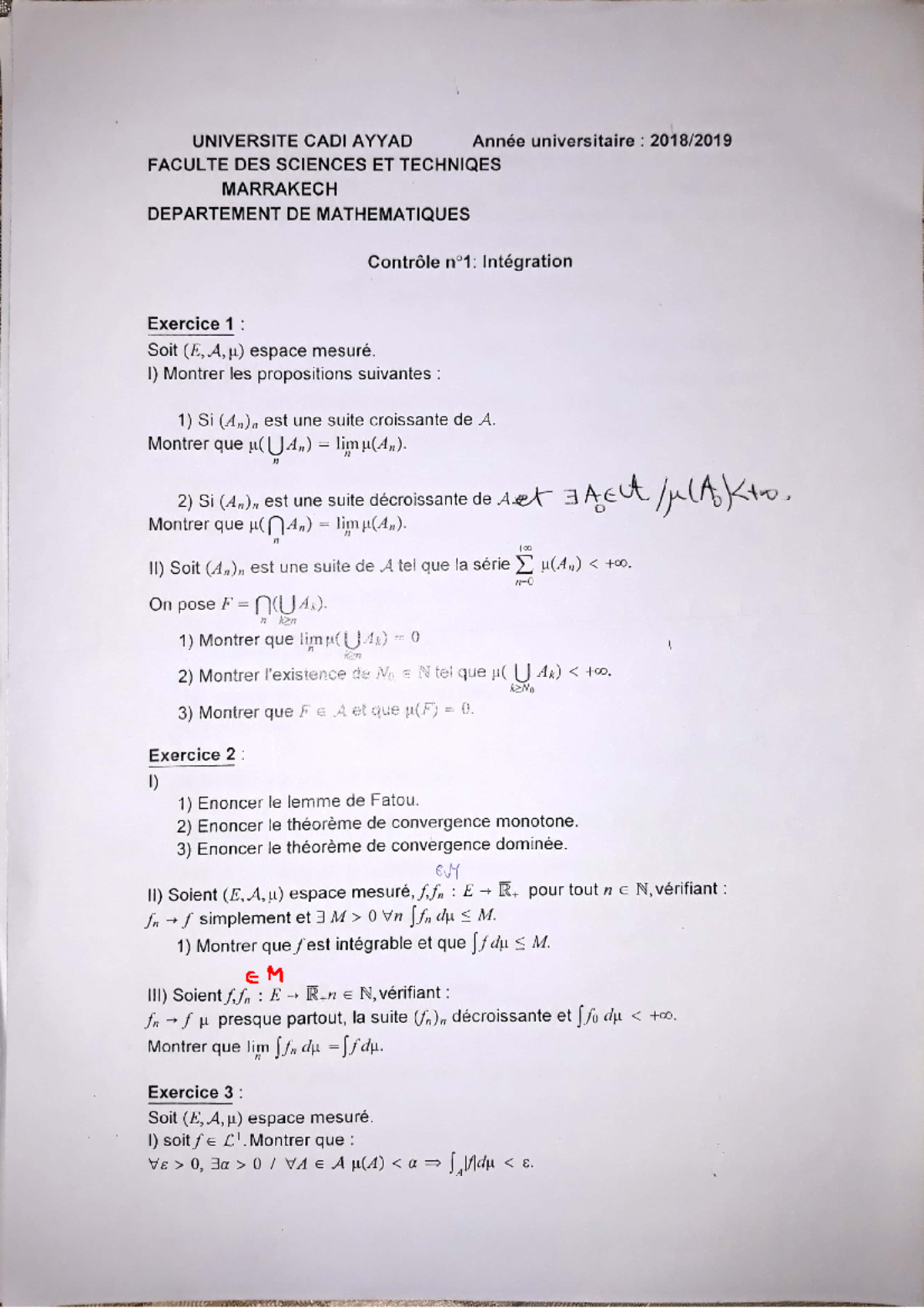Exams mathématiques - Sciences Mathématiques Et Informatiques - Studocu