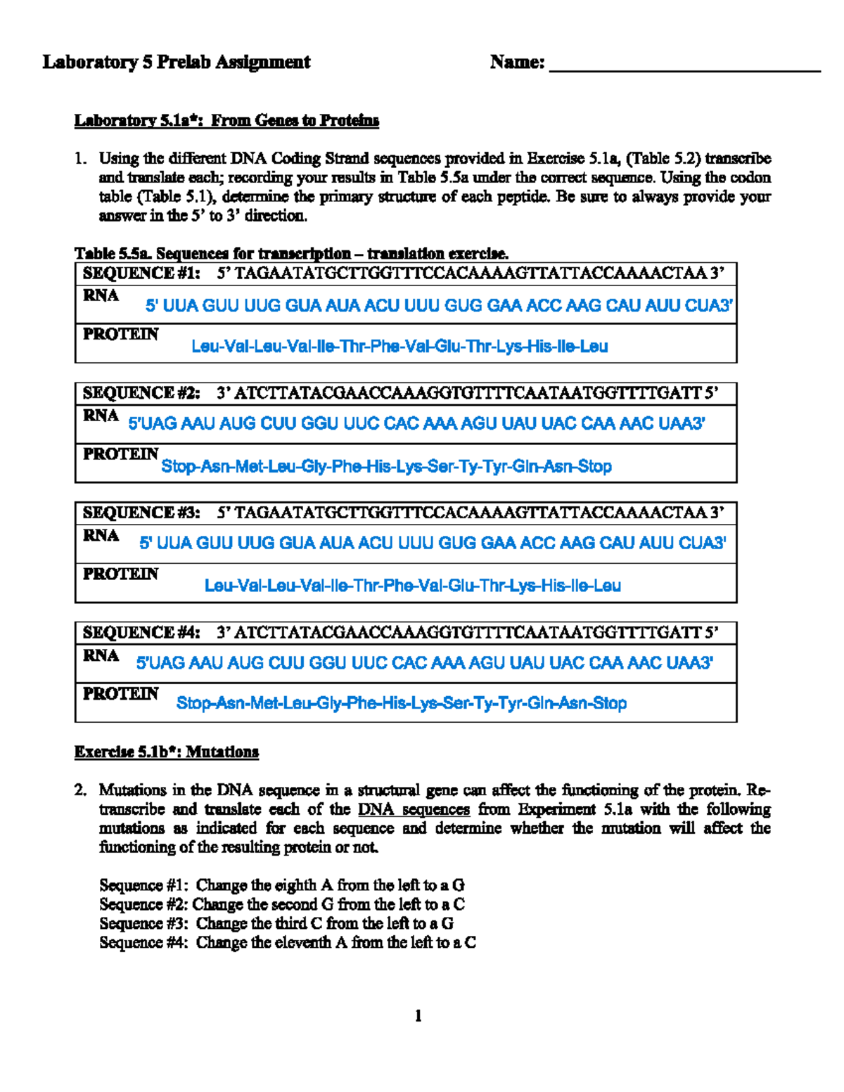 BLG 143 Prelab 5 - BLG143 - Studocu