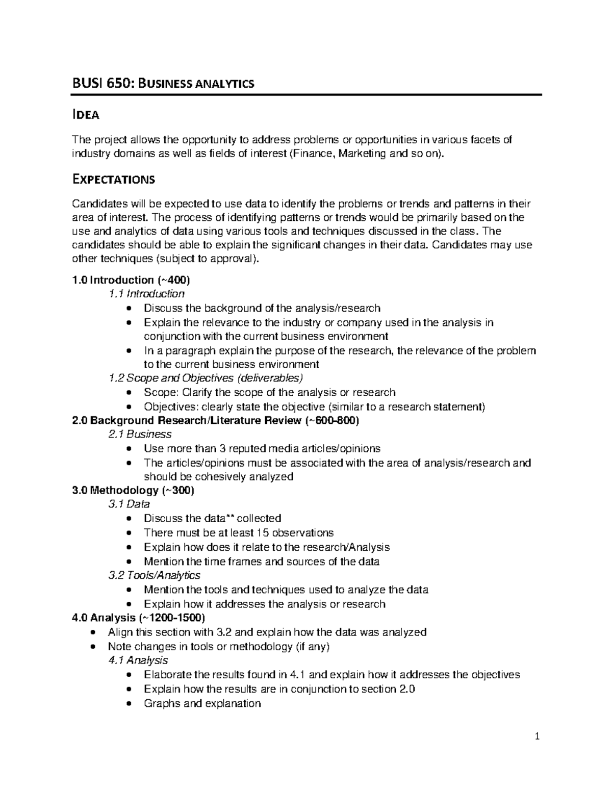 BUSI 650 - Individual paper 2 (Option 2) - 1 BUSI 650: BUSINESS ...