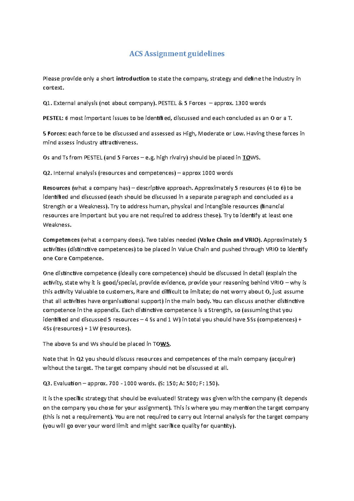 ACS Assignment guidelines (2) - ACS Assignment guidelines Please provide only a short ...