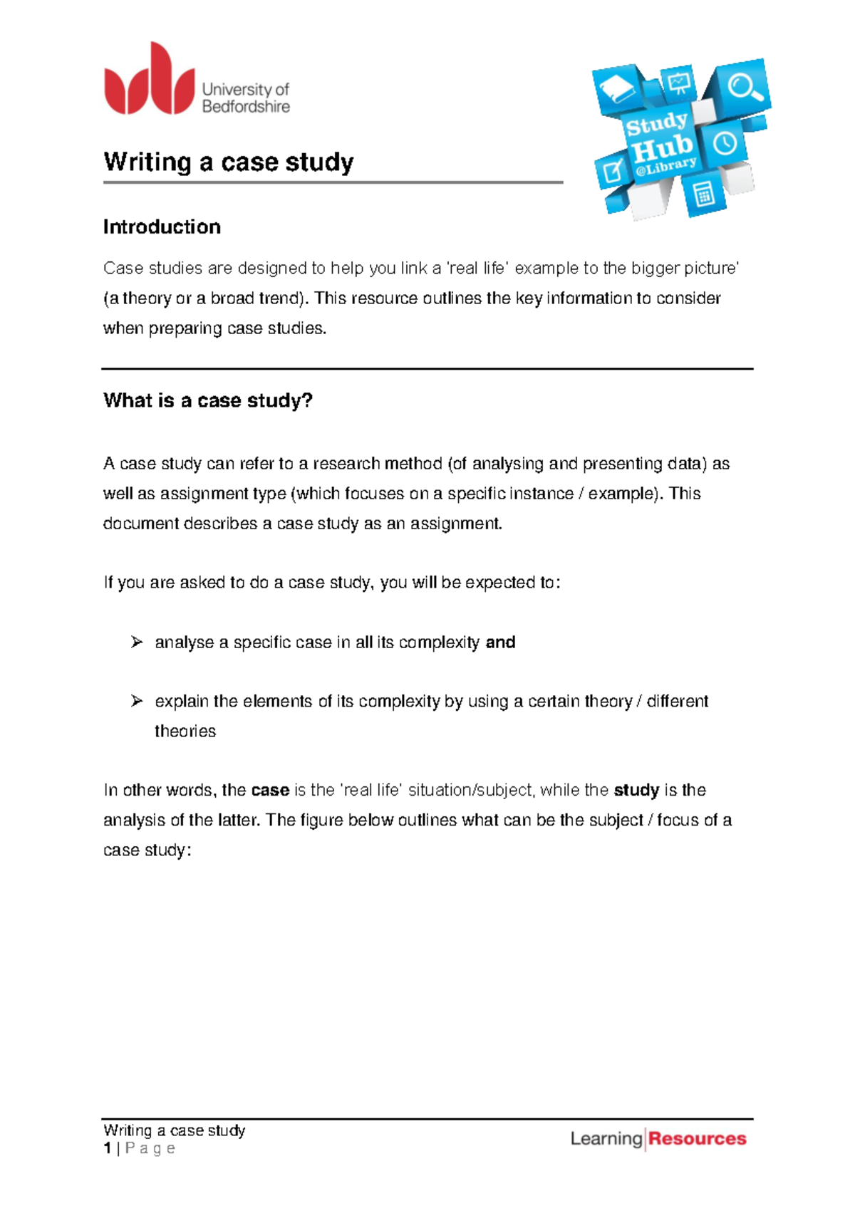 Writing a case study - This is a guide on responding to questions on case studies. - Writing a ...