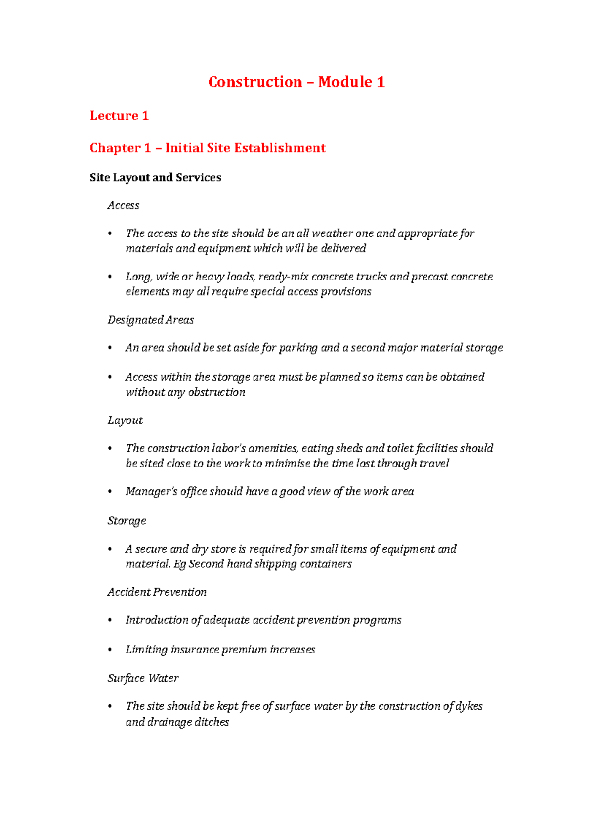 Construction - Notes - Construction – Module 1 Lecture 1 Chapter 1 ...