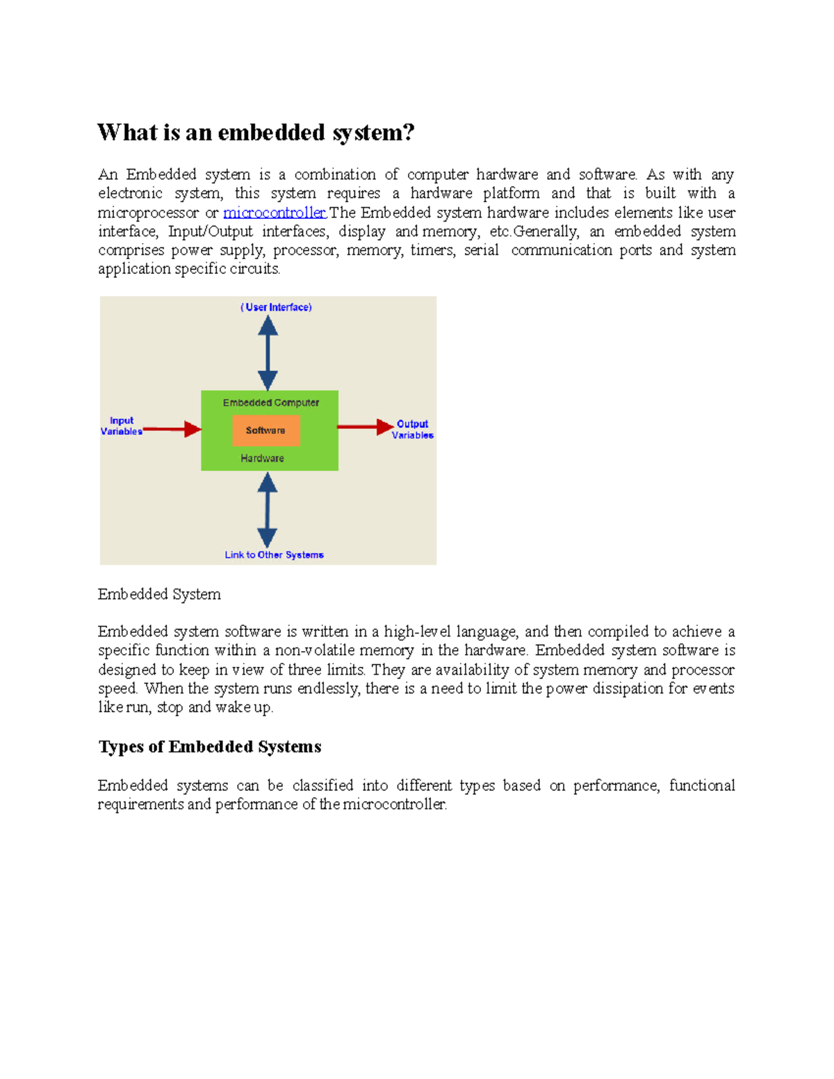 Embedded System AND ITS Applications - What is an embedded system? An ...