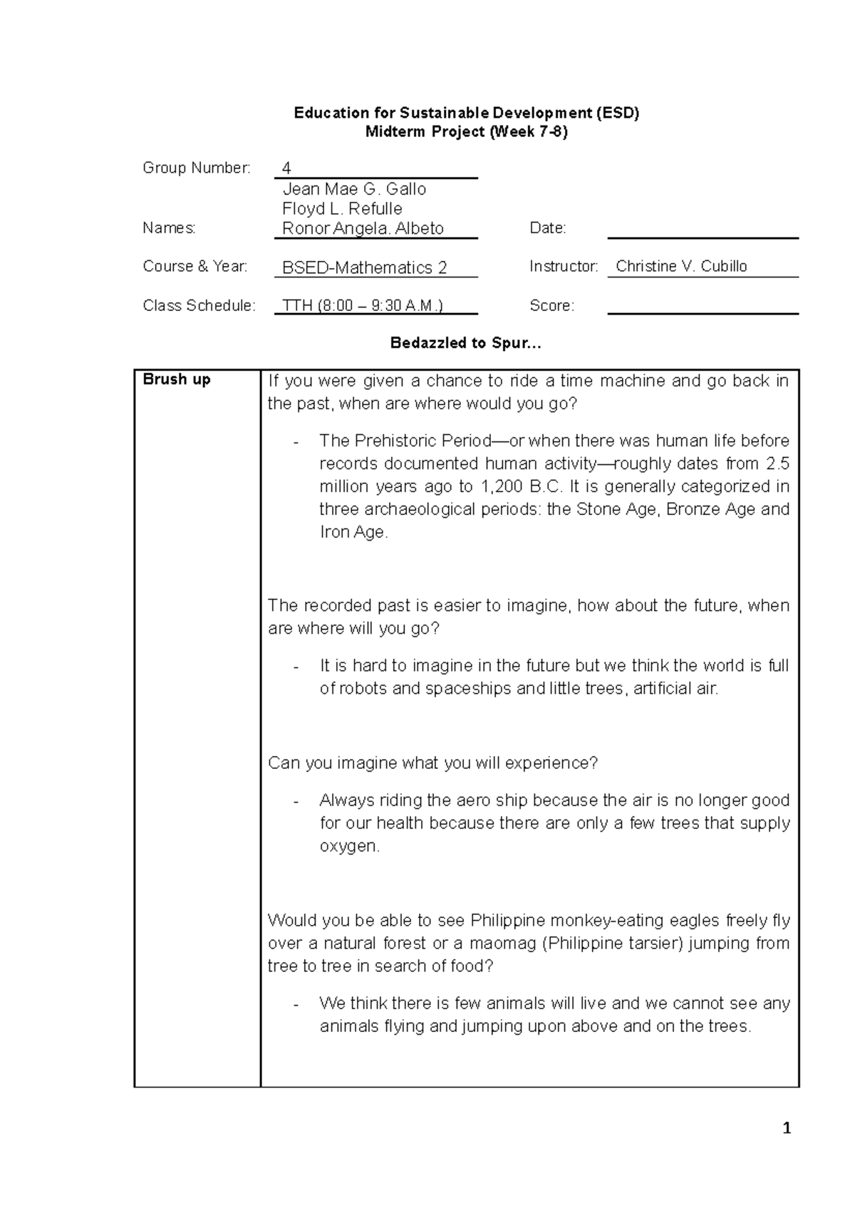 ESD Math2 G4 Midterm Project - Education for Sustainable Development ...