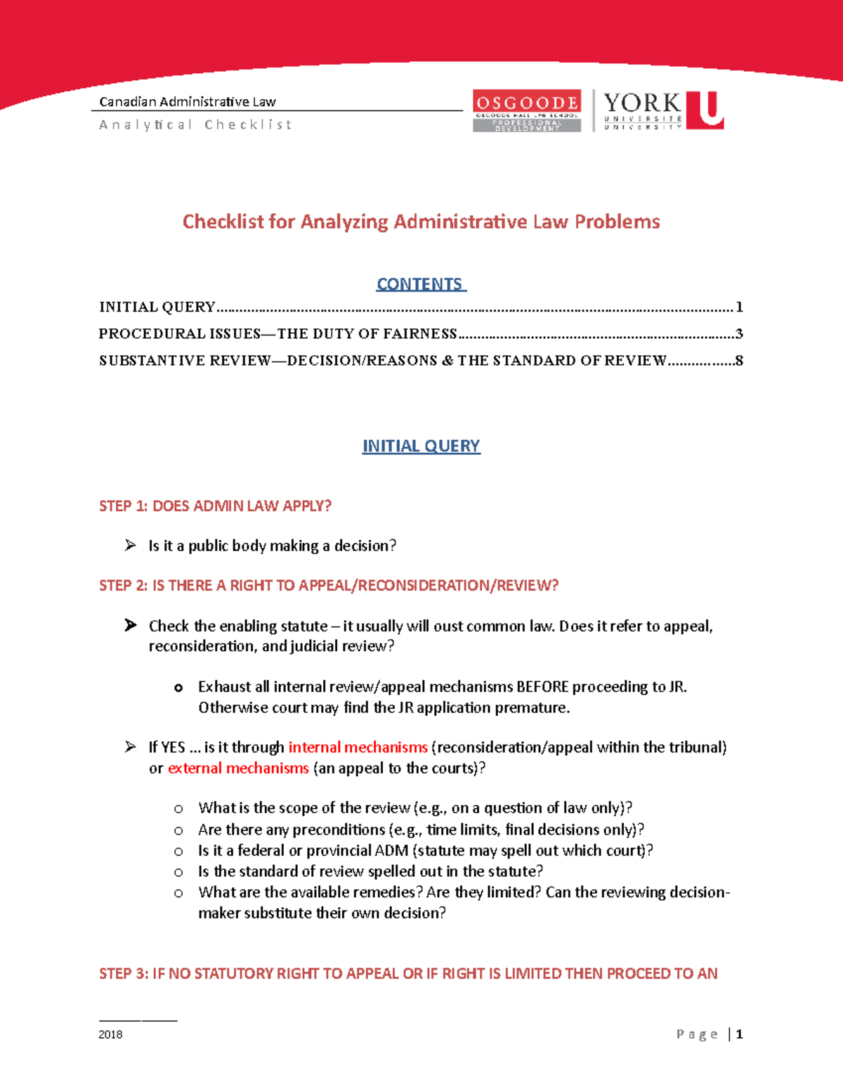 Admin Checklist Masters 2018 (1) - A n a l y ti c a l C h e c k l i s t ...