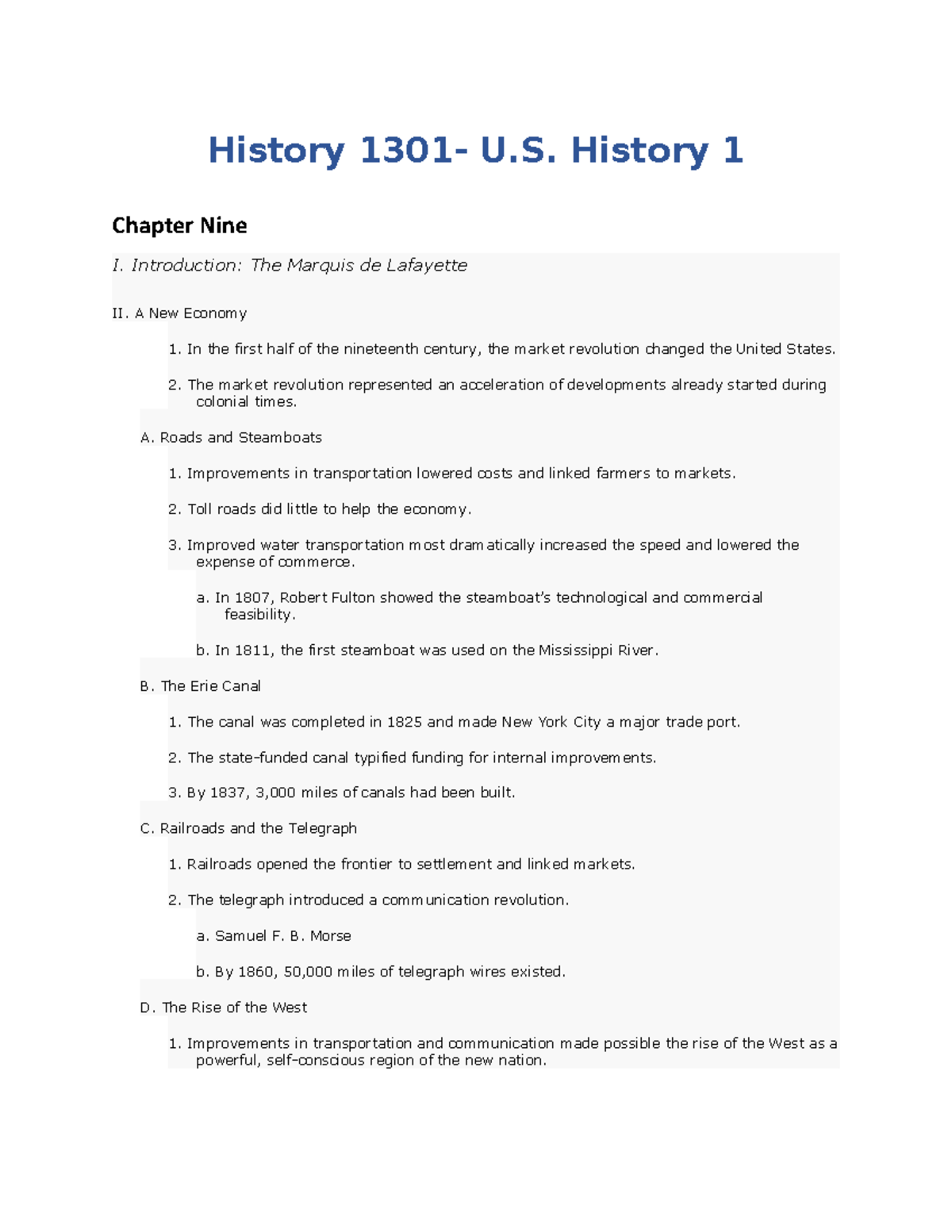 History 1301-Ch. 9 - Foner, Eric. Give Me Liberty! Seagull Edition ...