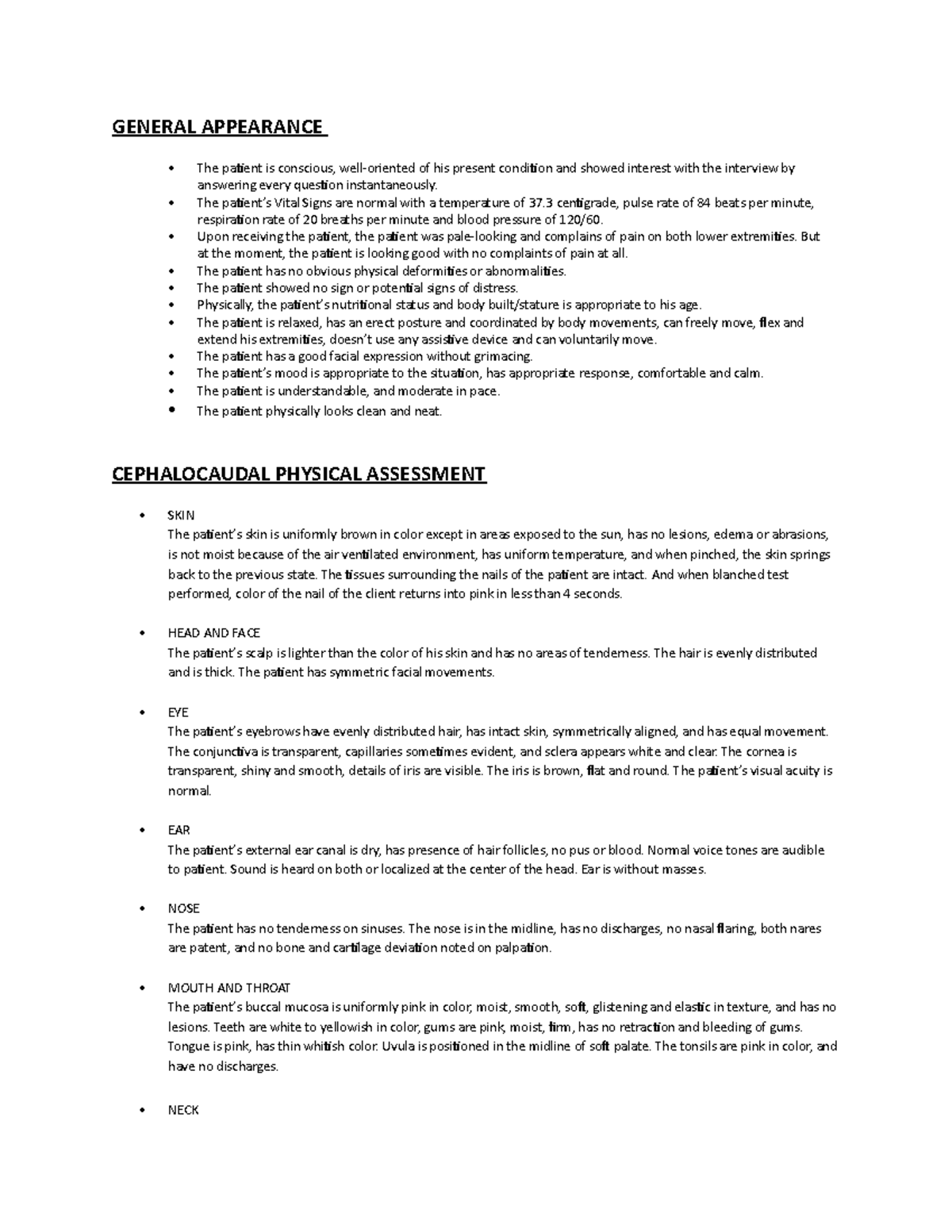 76942111 General Appearance Cephalocauda - GENERAL APPEARANCE The ...