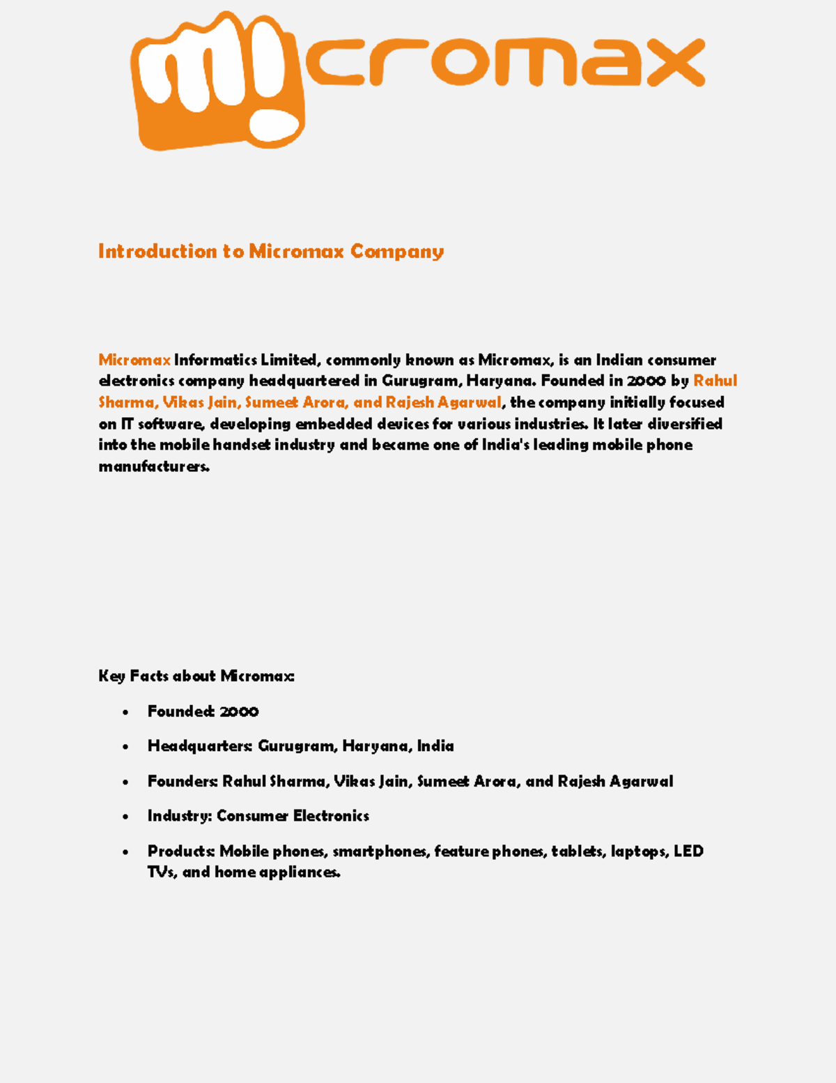 Ass-4,6 - mcwoeisjcmqalsk.mzm, - Introduction to Micromax Company ...