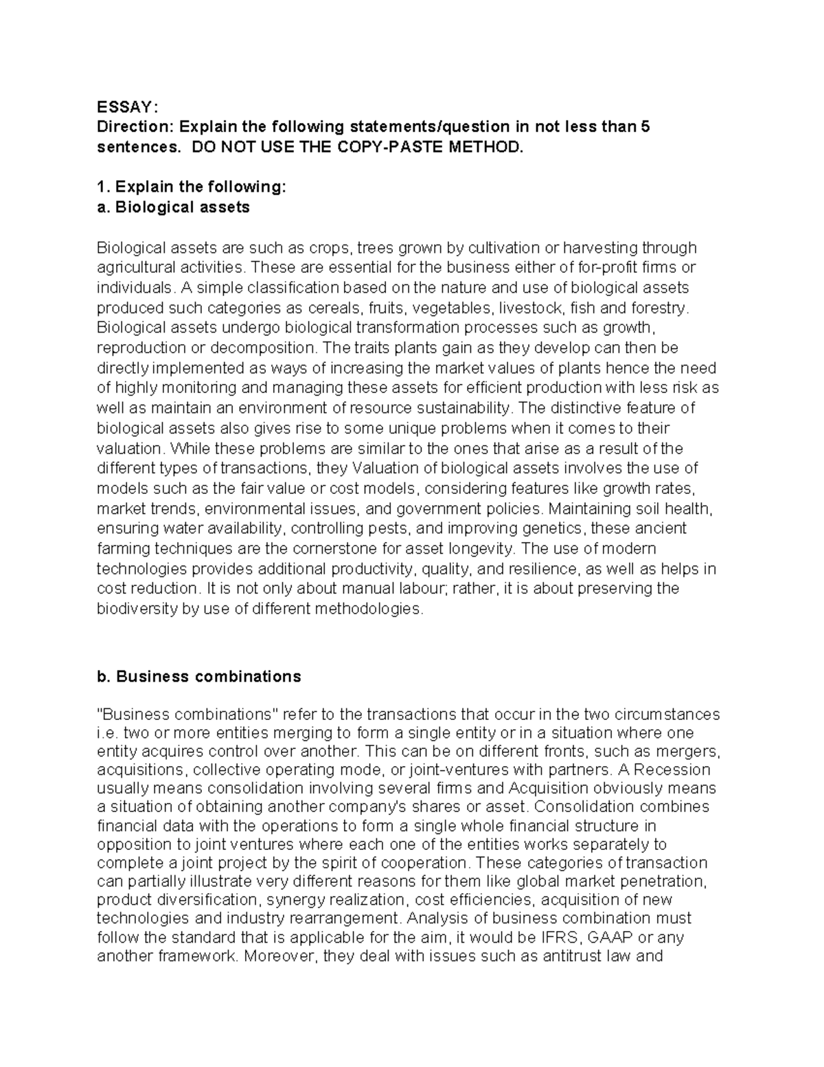 ACT08 OLTA222M004 - ESSAY: Direction: Explain the following statements ...
