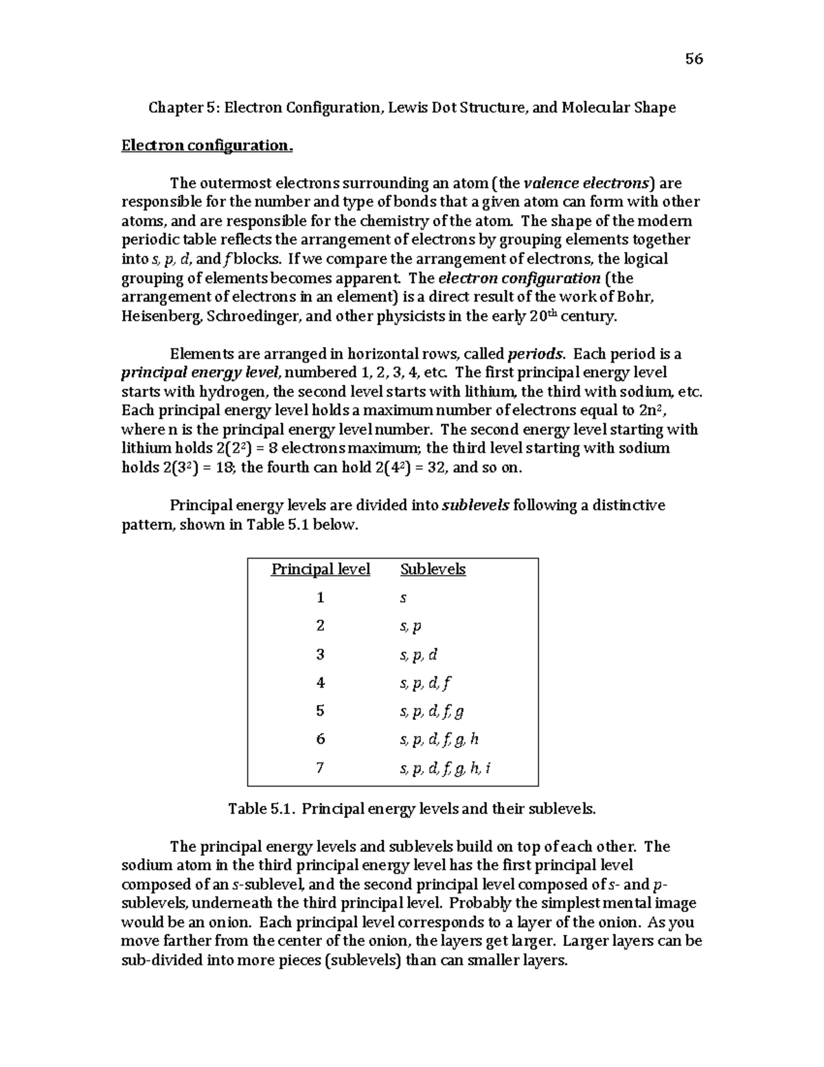 Chapter 5Electron Configuration Lewis Dot Structure and Molecular Shape ...