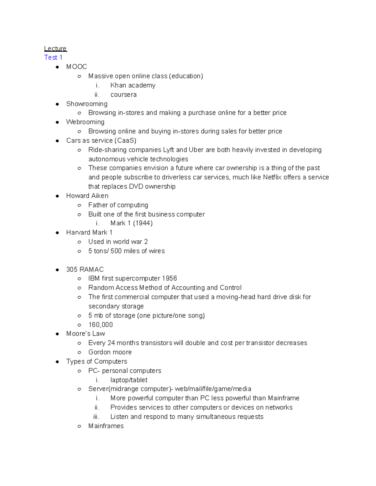 IST195 final study guide - Lecture Test 1 MOOC Massive open online ...