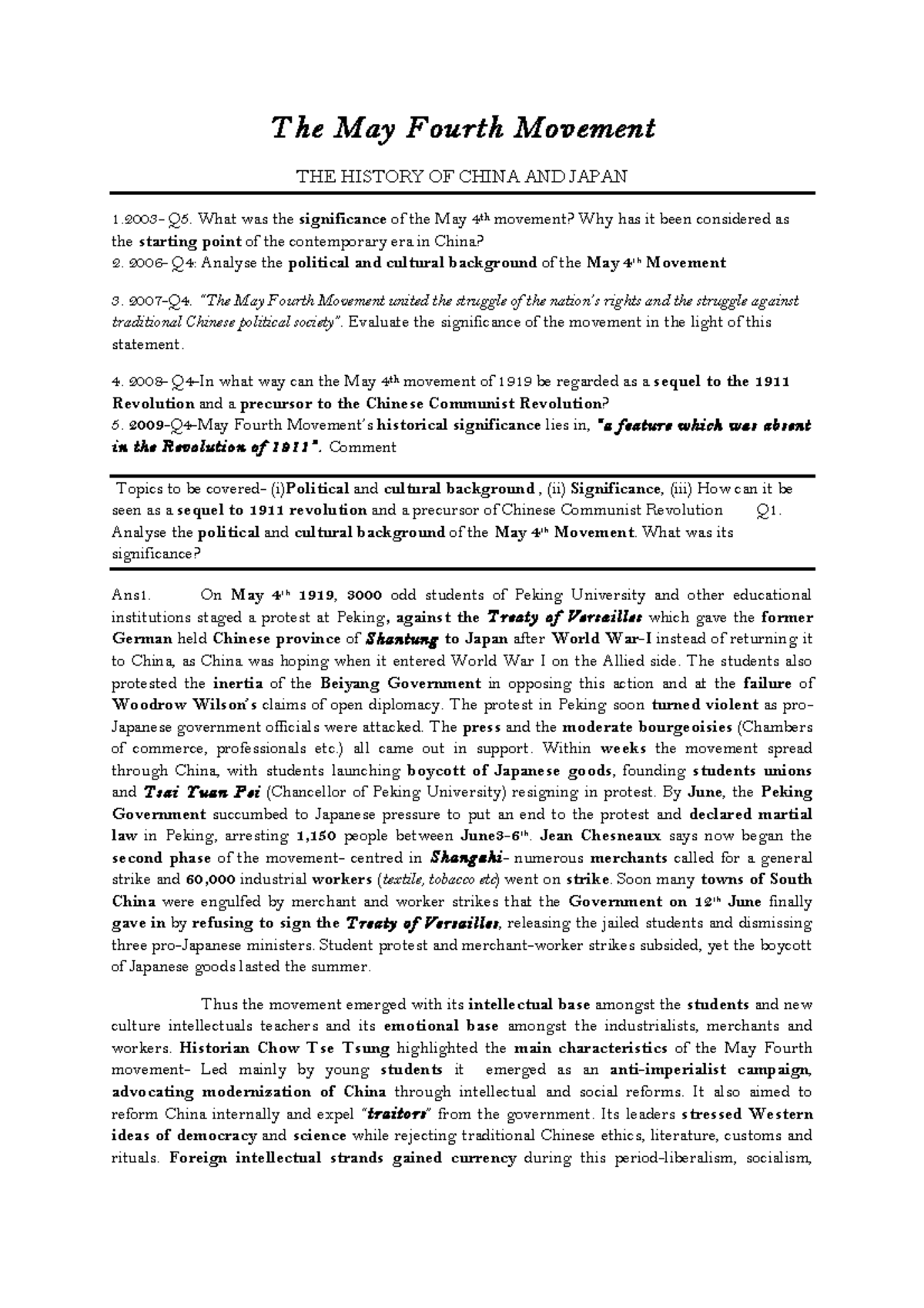 MAY Forth Movement - Summary Histología texto y atlas - The May Fourth ...