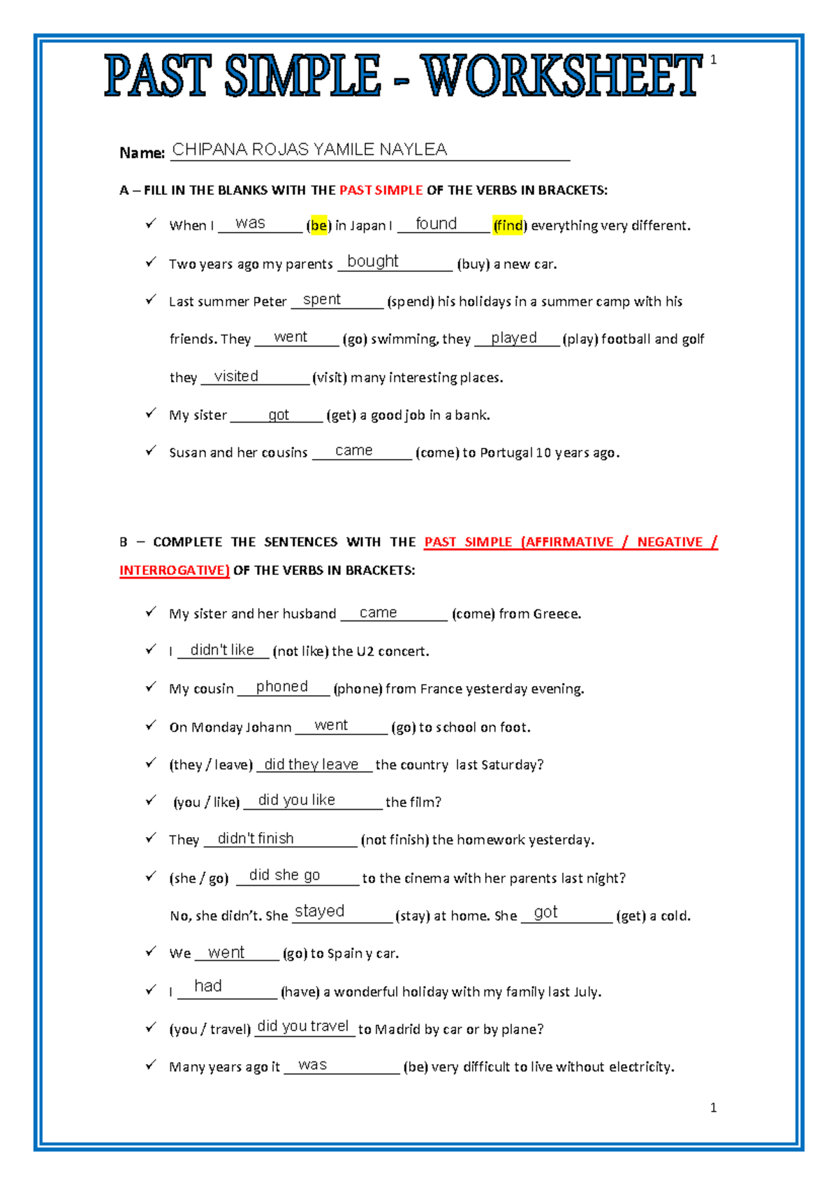 Ingles 25 - niguna - 1 1 Name ...