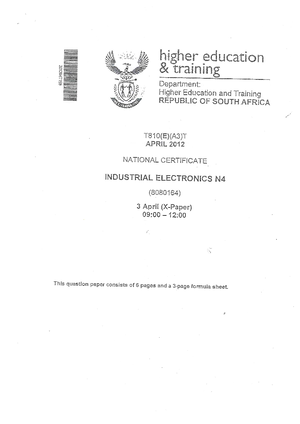 T780 - Industrial Electronics N4 QP AUG 2022 - NATIONAL CERTIFICATE ...