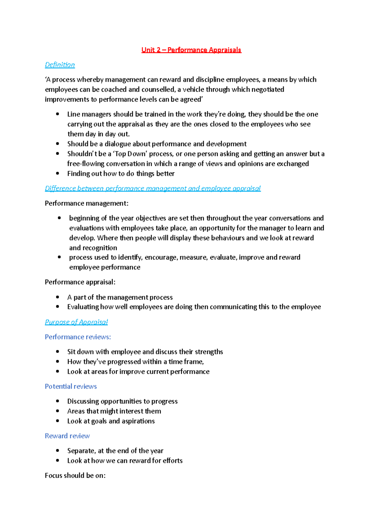 Unit 2 - Performance Appraisal - Unit 2 – Performance Appraisals ...