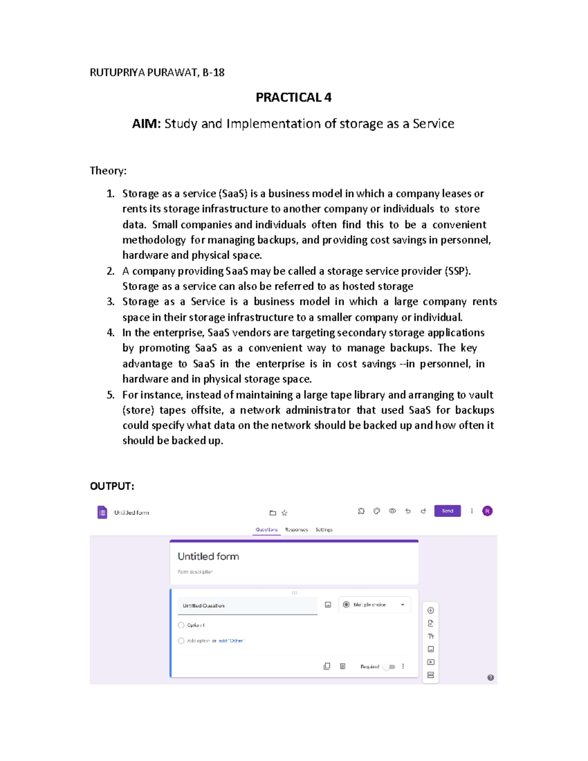 Practical 4 - Good - RUTUPRIYA PURAWAT, B- PRACTICAL 4 AIM: Study and ...