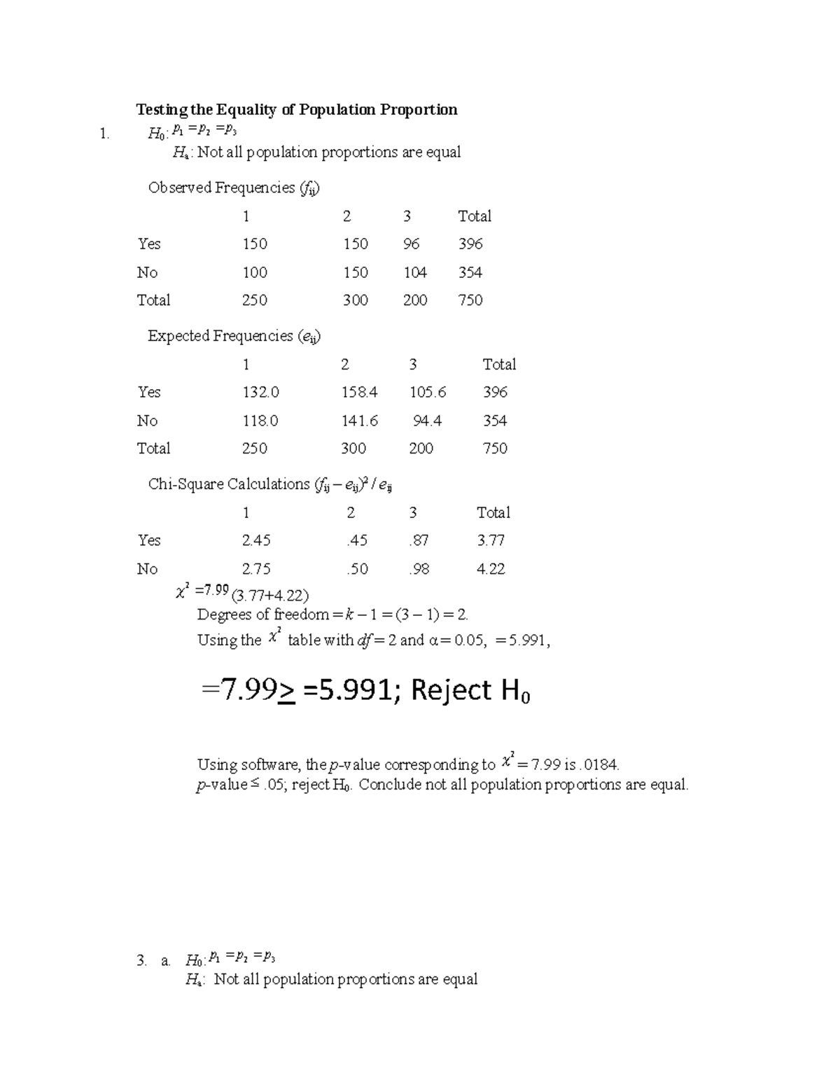 Chapter 12 Solution - math - Testing the Equality of Population ...