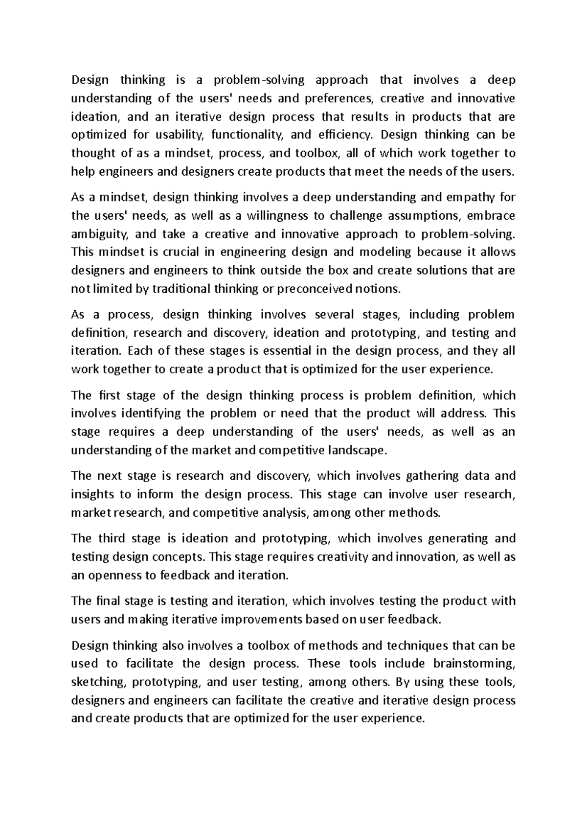 Design Thinking as Mindset, Process and Toolbox., Enhancing Design ...