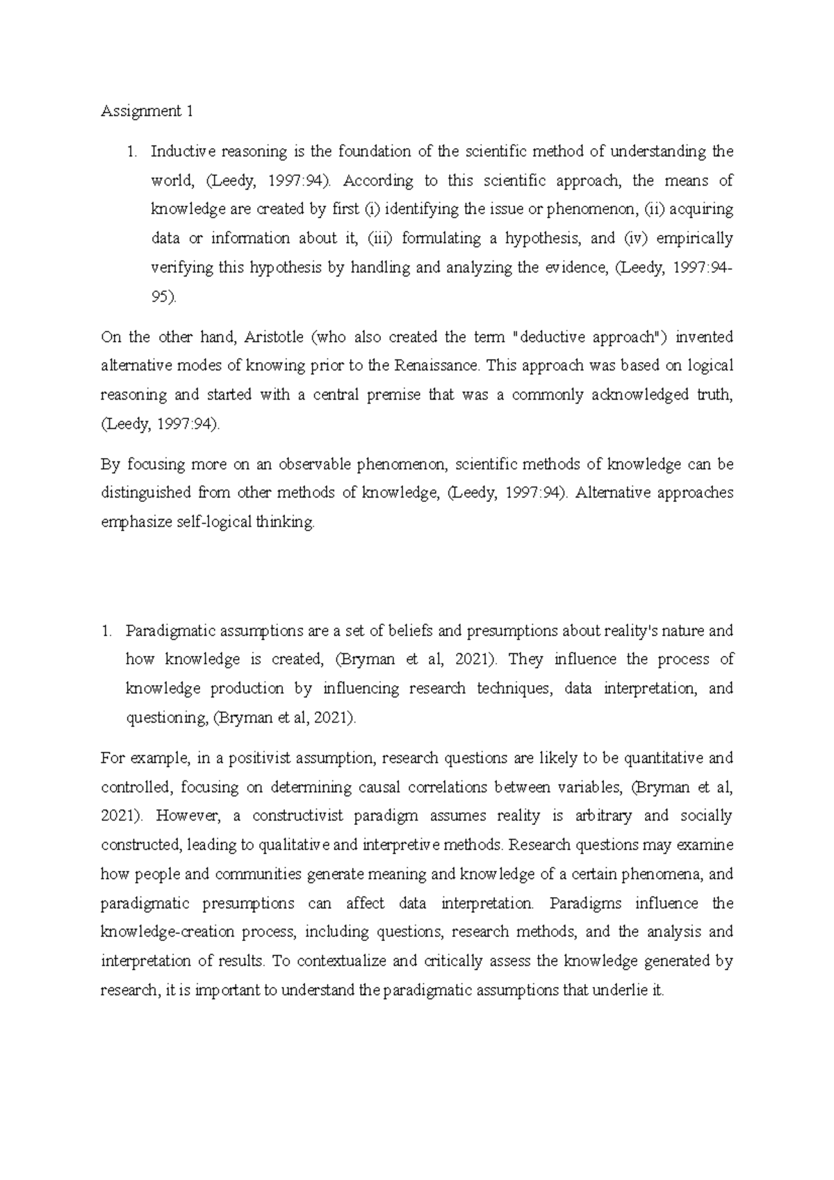 Assignments and practicals for quantitative reasearch methods ...