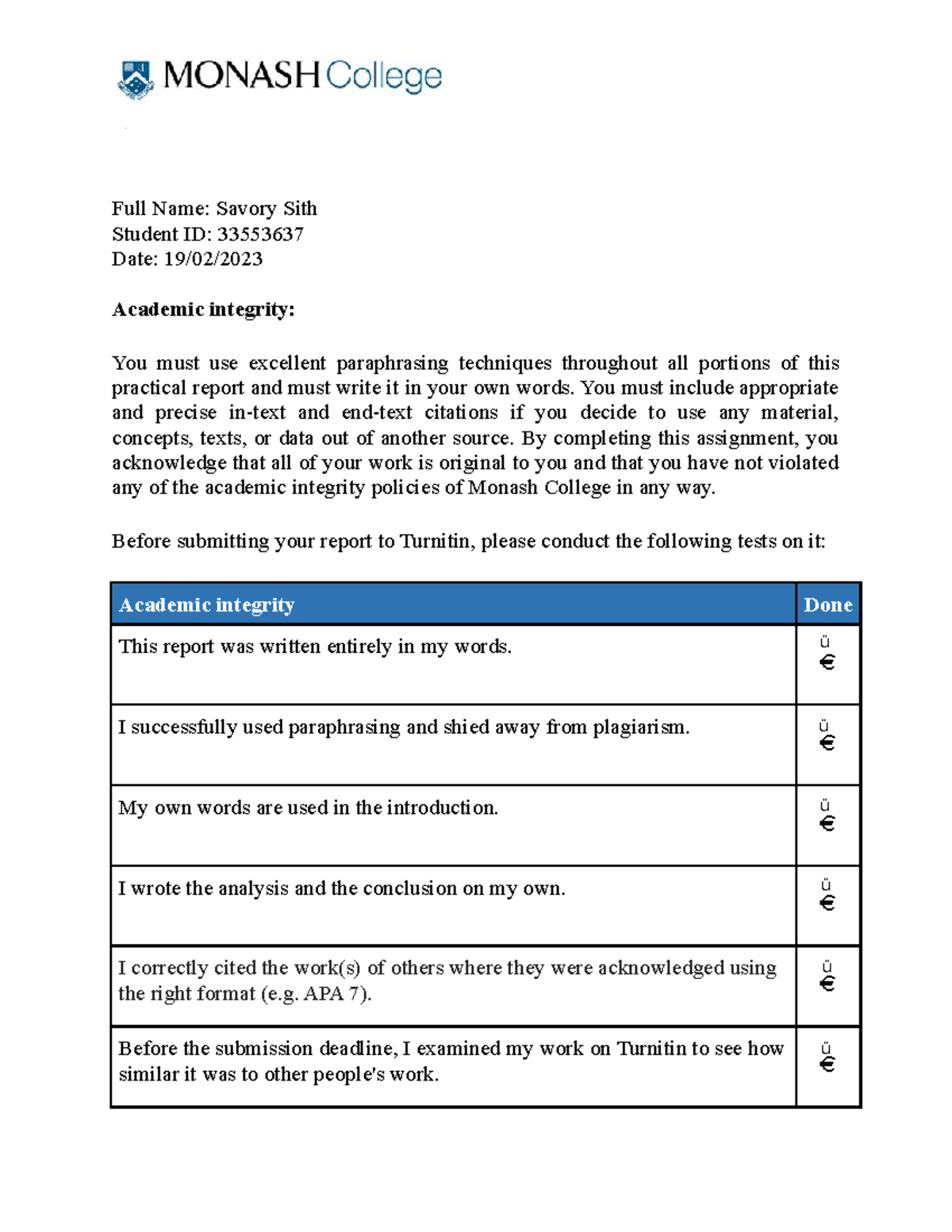 Summative practical activity 1 - Full Name: Savory Sith Student ID ...