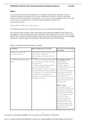 AT2 Bsbpef 501 Manage personal and professional development ...