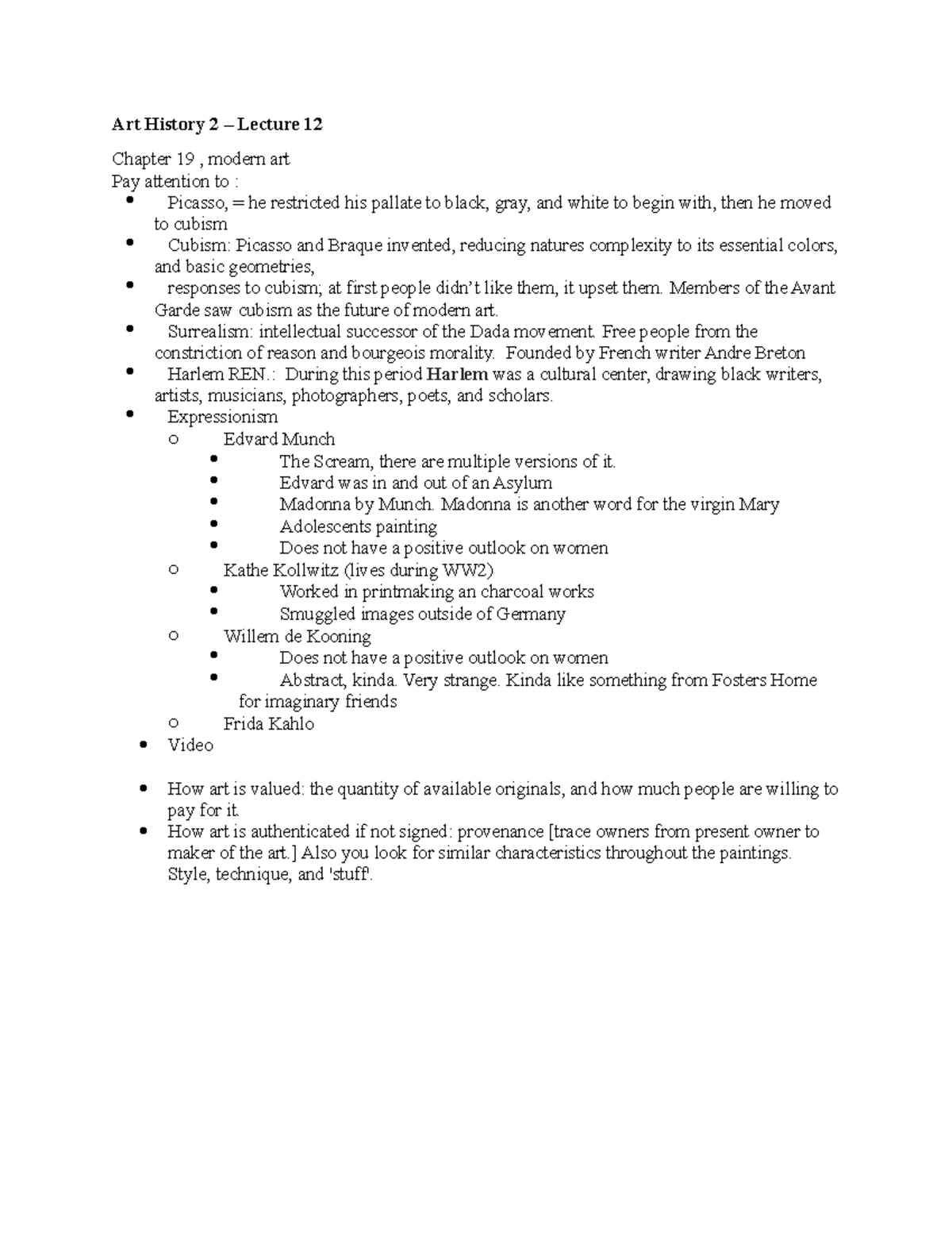 Art History 2 - Lecture 12 - Art History 2 – Lecture 12 Chapter 19 ...