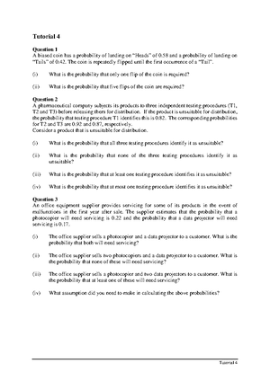 Tutorial 3 - tutorail - Tutorial 3 Tutorial 3 Question 1 How many ways ...