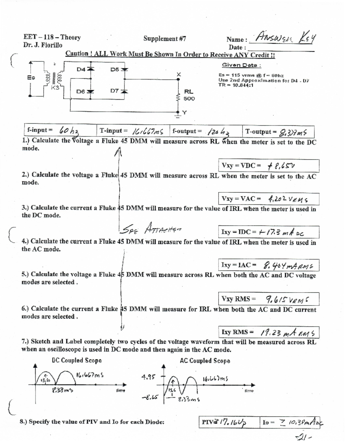 7 Ans - textbook exercise problem 7 part-b. - EET 118T - Studocu