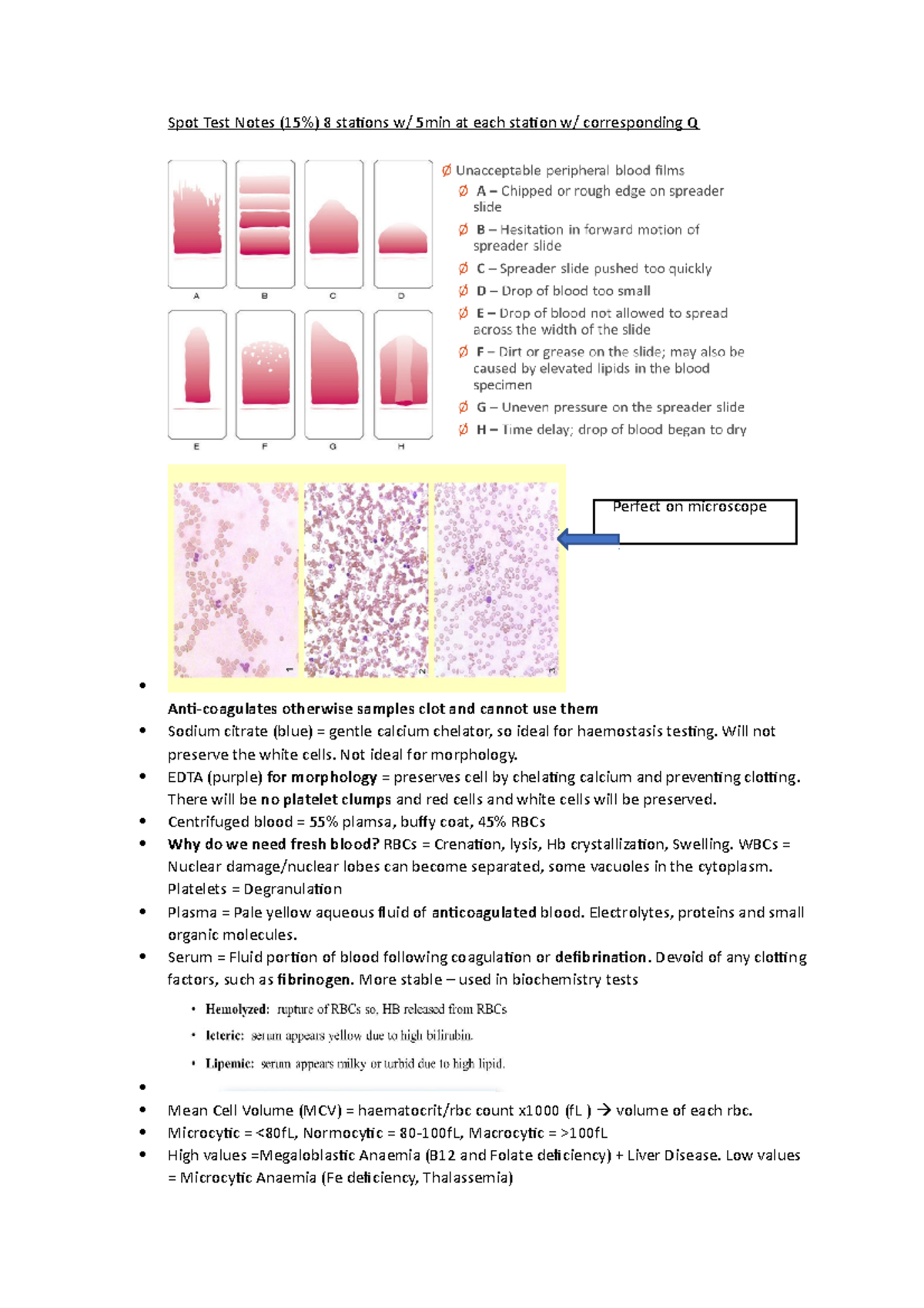 Spot Test Notes - Perfect on microscope Spot Test Notes (15%) 8 ...