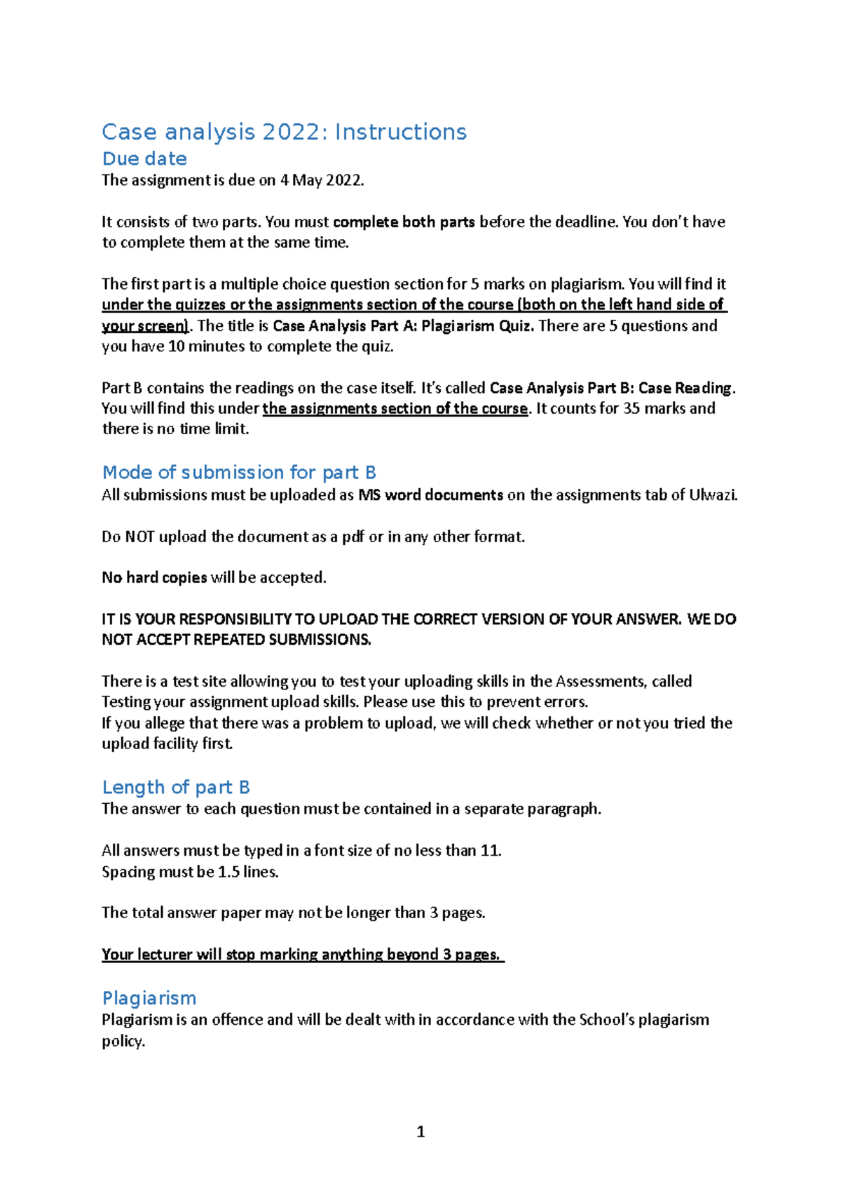 Case+analysis+2022+Instructions - Case analysis 2022: Instructions Due ...