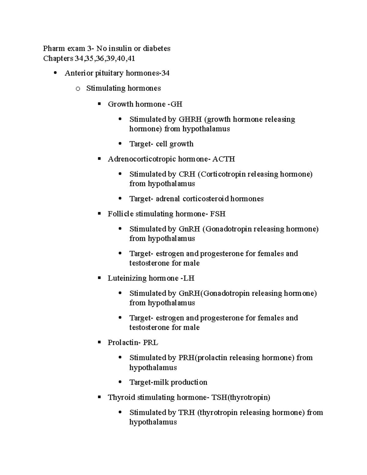 Pharm exam 3 - Lecture notes, medications, and nursing interventions ...
