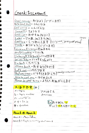 Adobe Scan May 15, 2023 - Genki 1 3rd edition lesson 3 notes - henc 1 ...